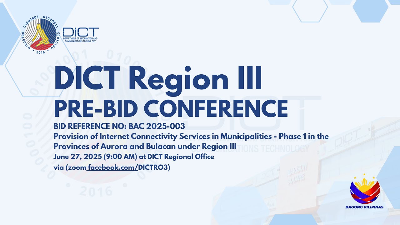 Pre-Bid Conference | DICT R3 FPIAP Provision of Internet Connectivity ...