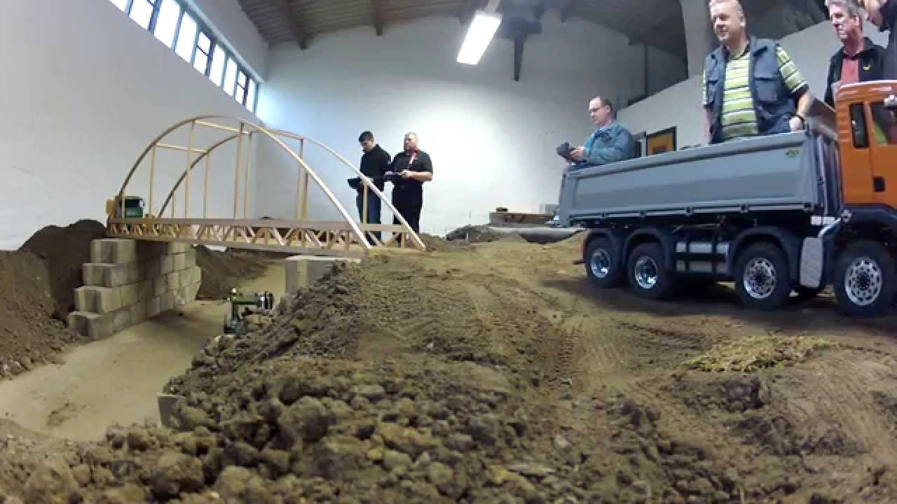 MAN TGS 8x8 at the bridge construction site - YouTube