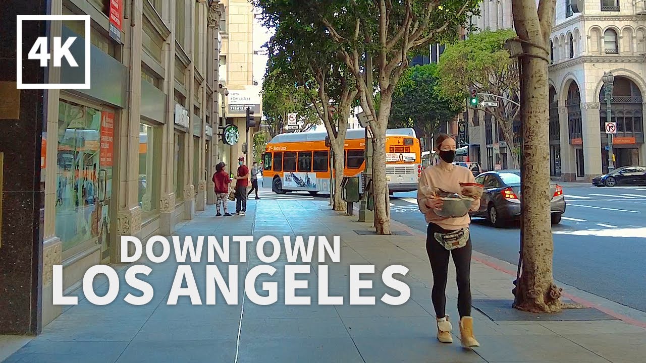 [4K] Walking Downtown Los Angeles - DTLA, Grand Avenue, California, USA ...