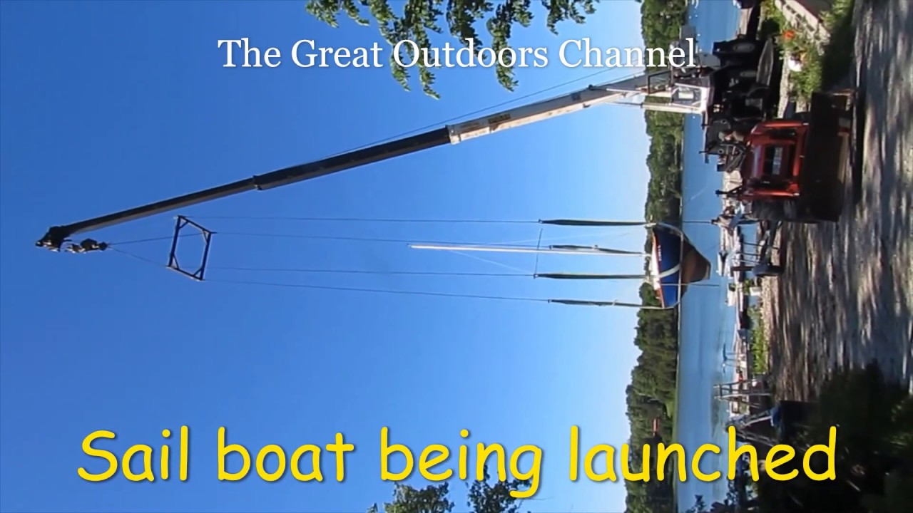 sail boat launch set sails - YouTube