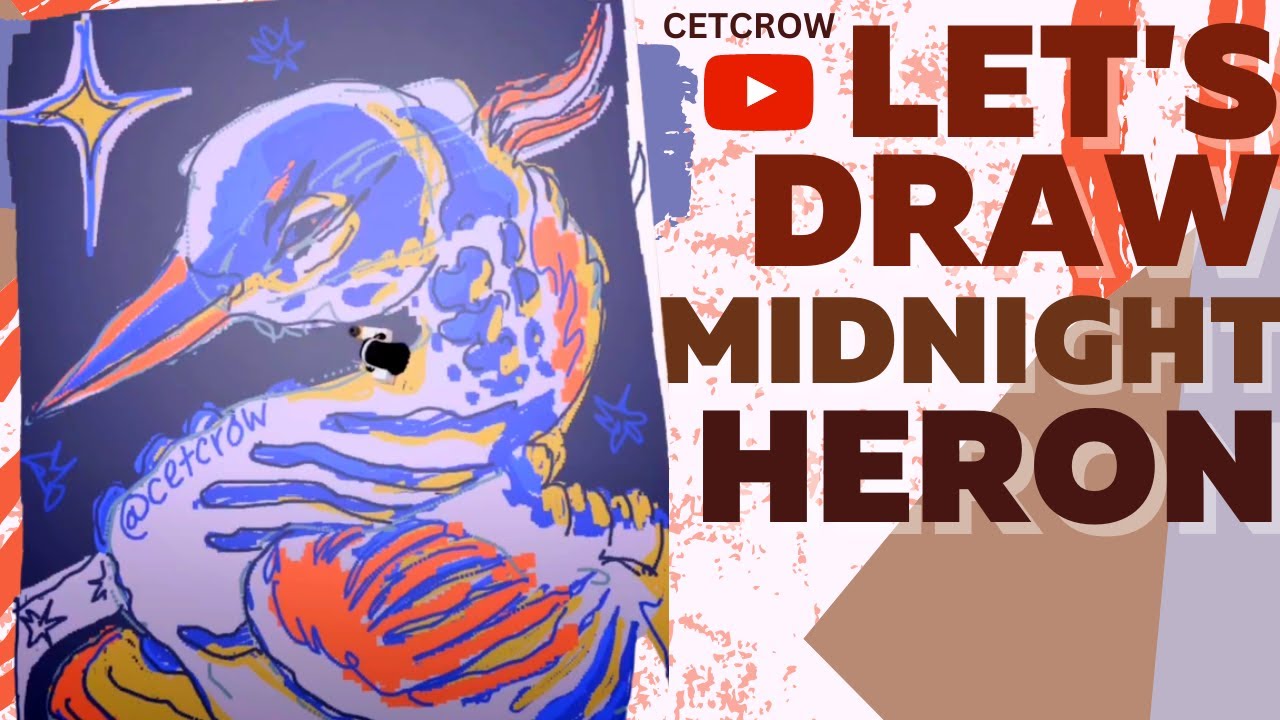 let's draw a midnight heron - YouTube