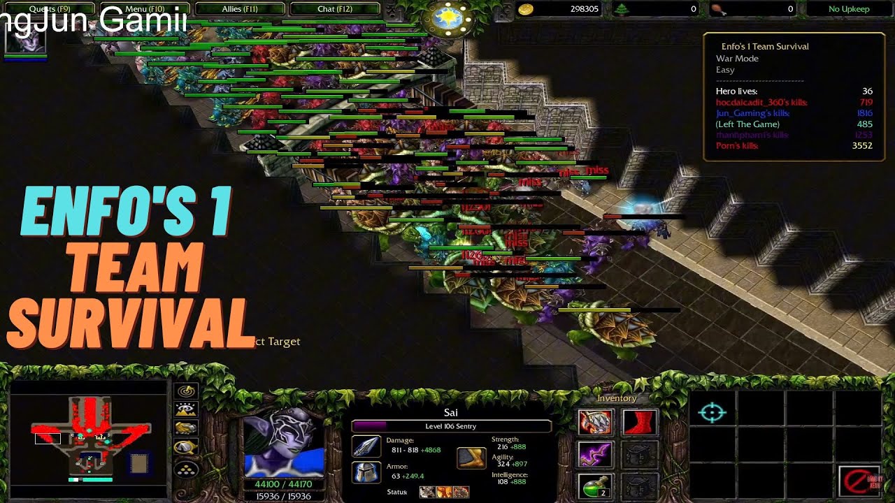 Warcraft III : Enfo's 1 team survival #1 - YouTube