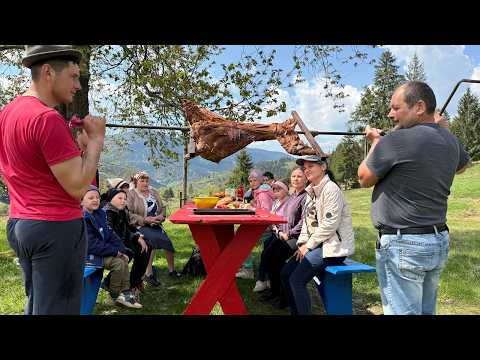 Dağlarda Ailə Birləşməsi | Dədə-baba yurdumuzda bütöv quzu qovurma ⛰️🔥