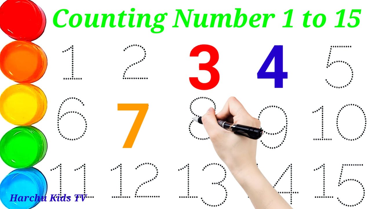 Learn counting 1 to 15 | 123 song | Harchu Kids TV - YouTube