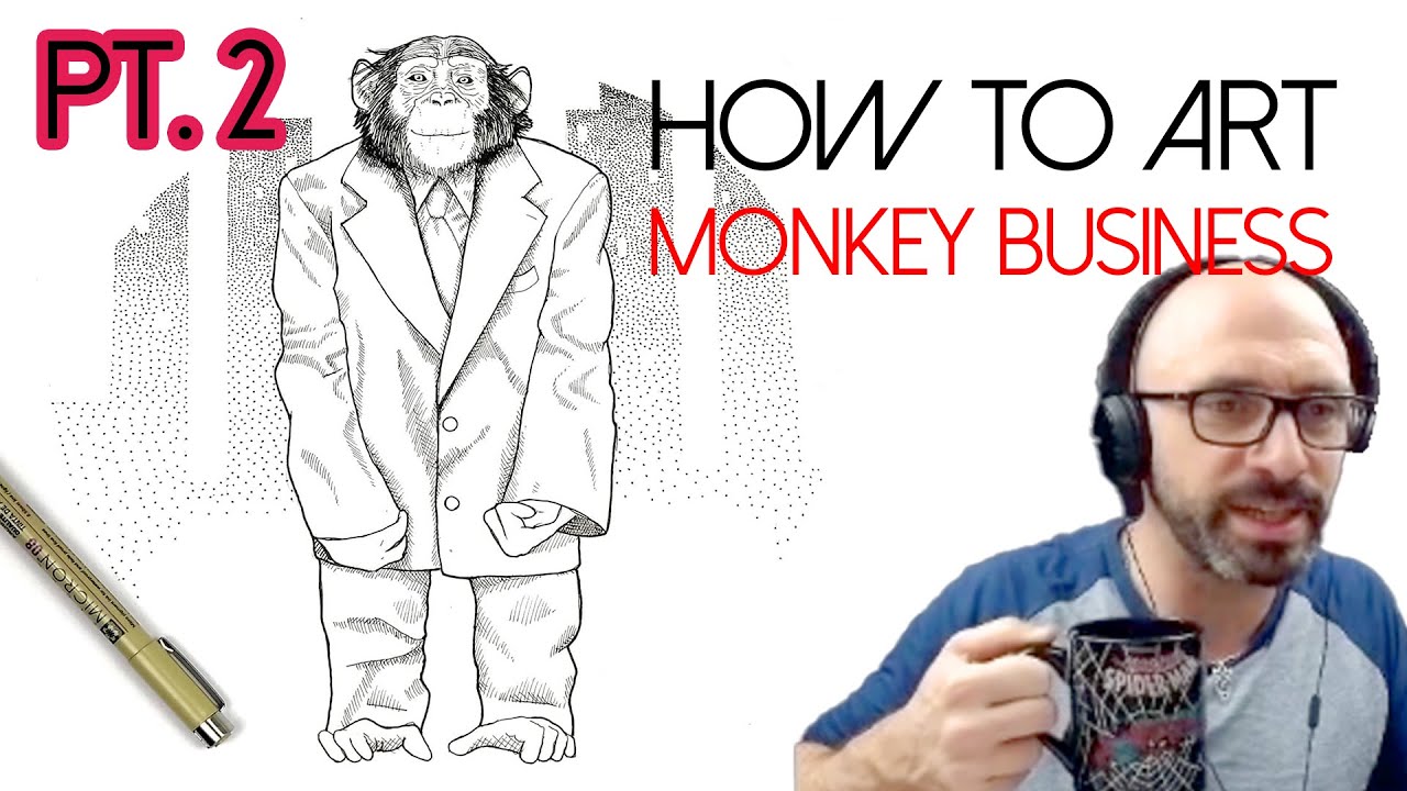 Monkey Business - How to draw a monkery in a suit - Pt 2 - YouTube