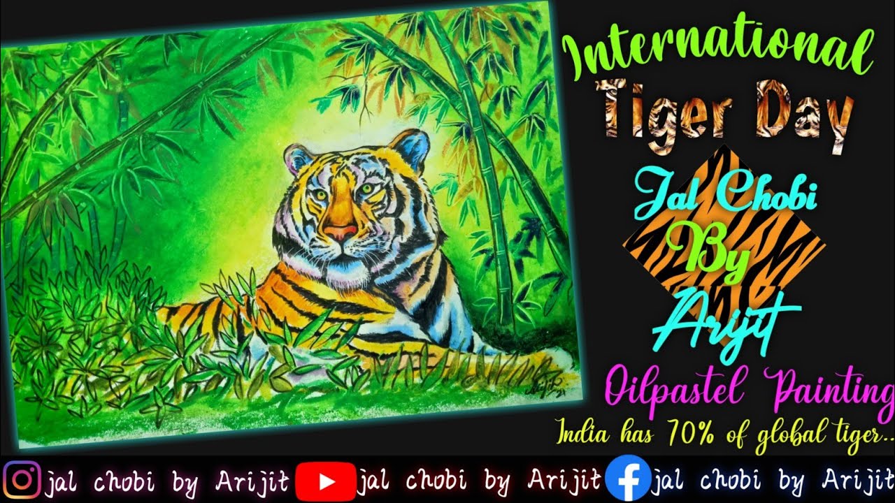 International Tiger Day Drawing|How to draw tiger very easy|Realistic ...