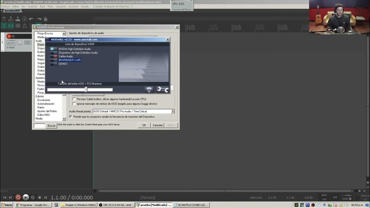 Configurar Driver ASIO en Reaper - YouTube