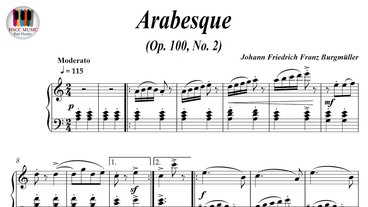 Arabesque, Op. 100, No. 2 - Johann Friedrich Franz Burgmüller, Piano ...