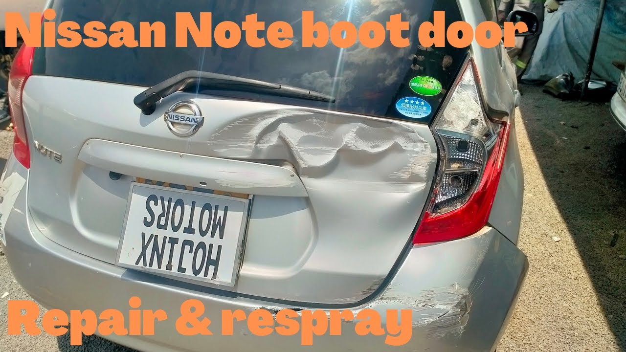 Rear bumper and boot door repair and respray of a Nissan Note. - YouTube