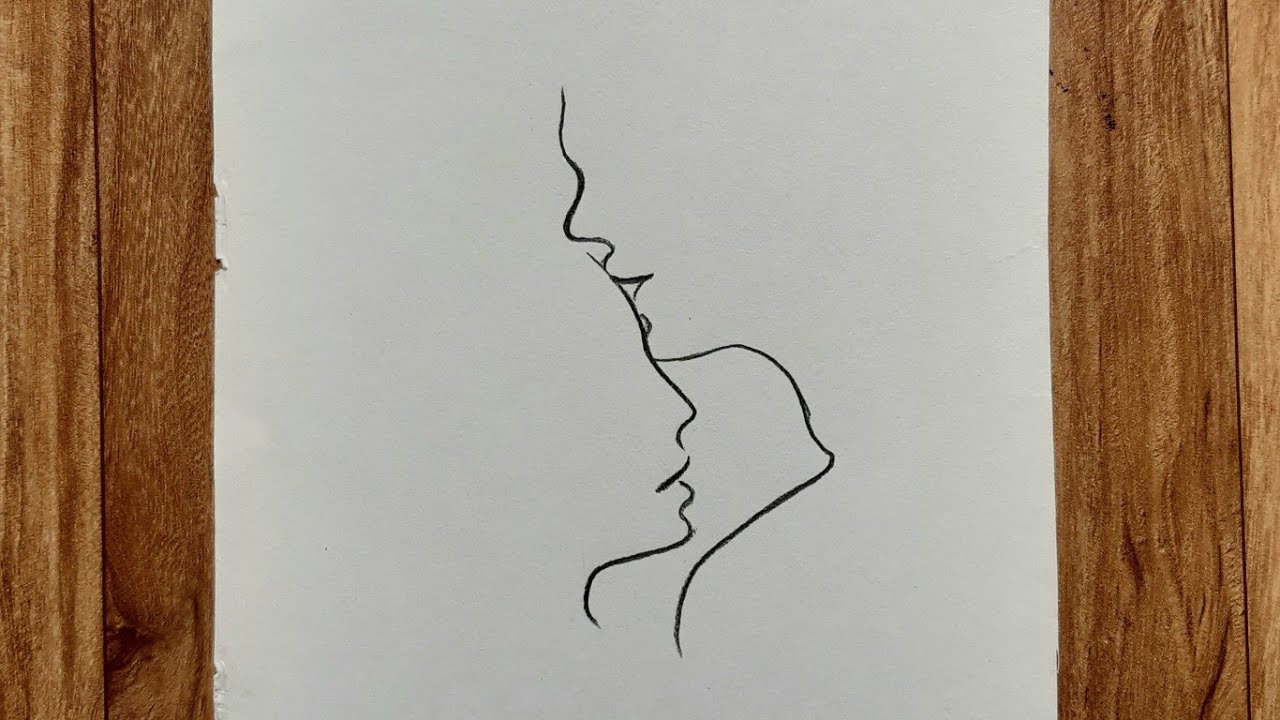Simple Kiss Drawing