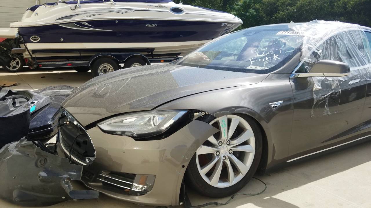 Crashed Tesla Model S! - YouTube