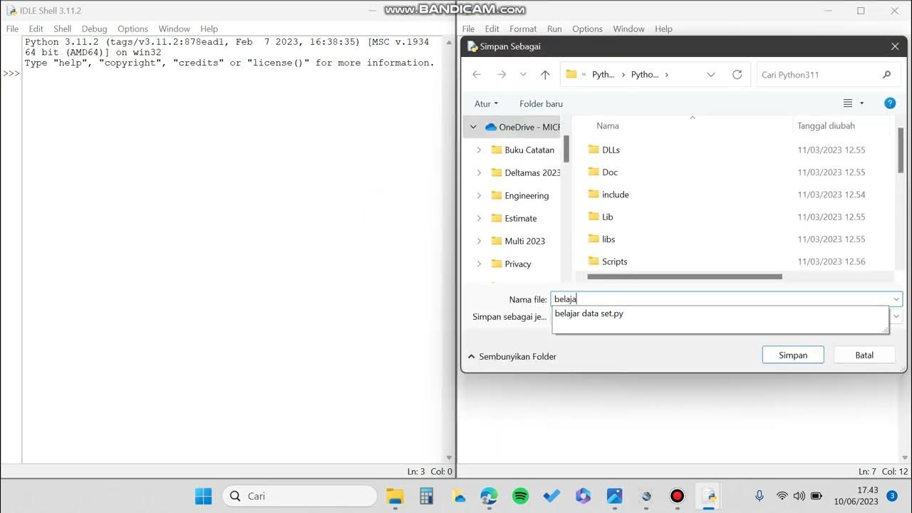 Belajar bersama aplikasi Python dengan fungsi Data Set - YouTube