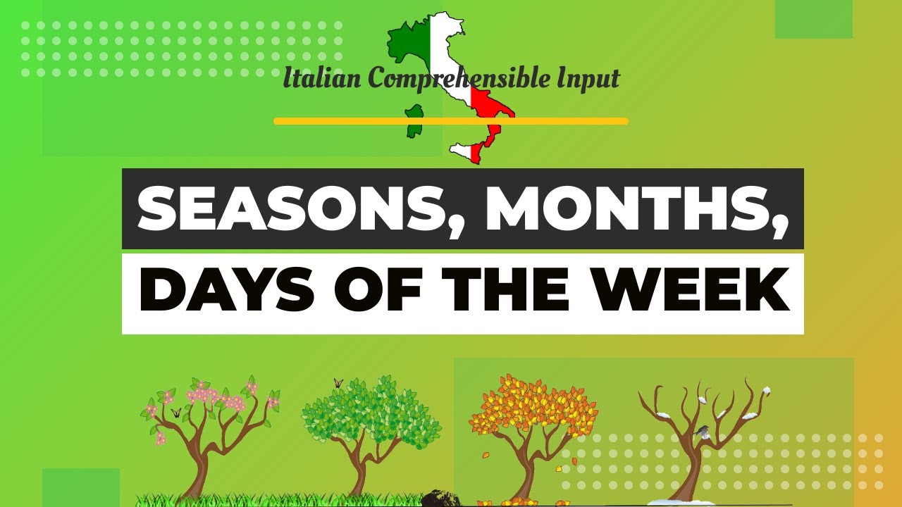 Italian Comprehensible Input - SEASONS, MONTHS AND WEEKDAYS (Stagioni ...