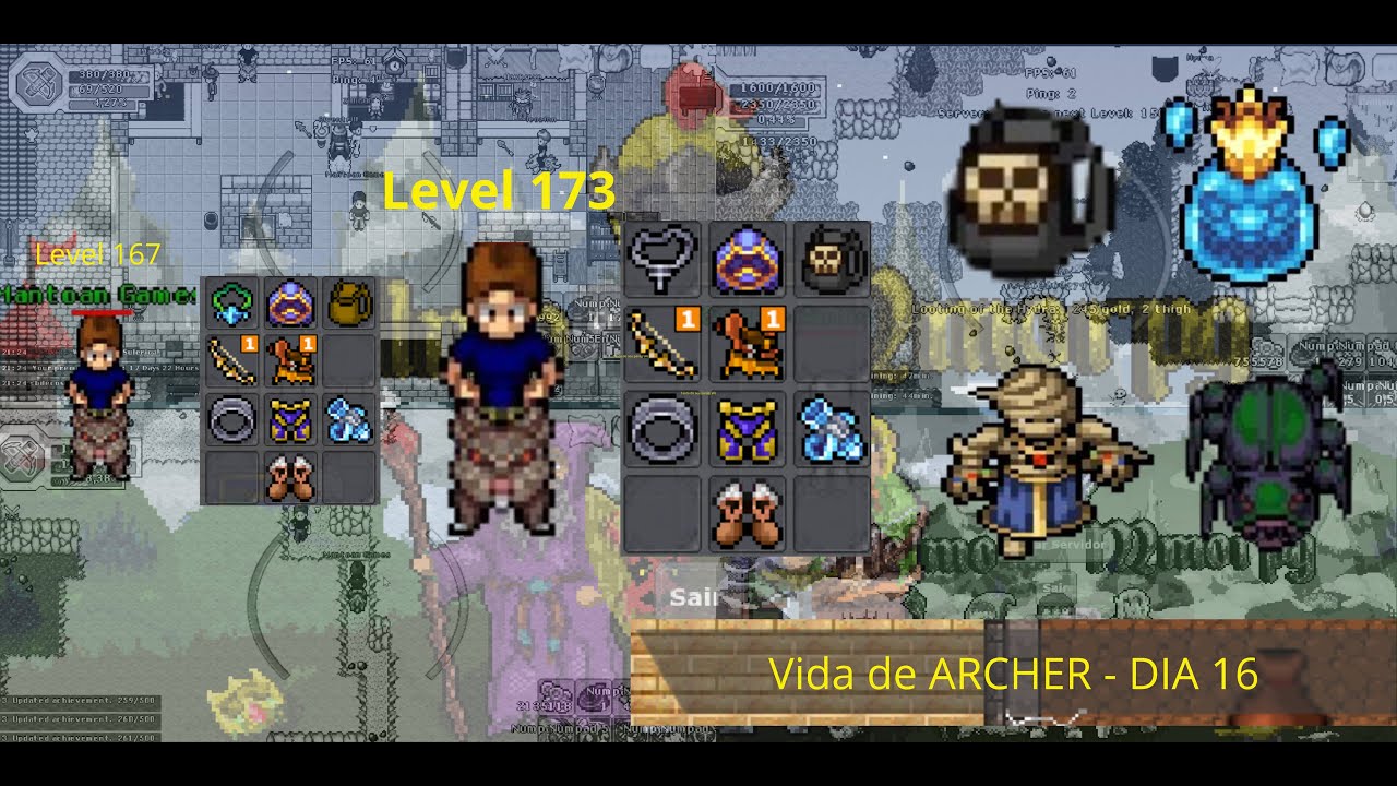 HELMO MMORPG - Vida de ARCHER DIA 16 + BOSS KING SLIME + DARK BACKPACK ...