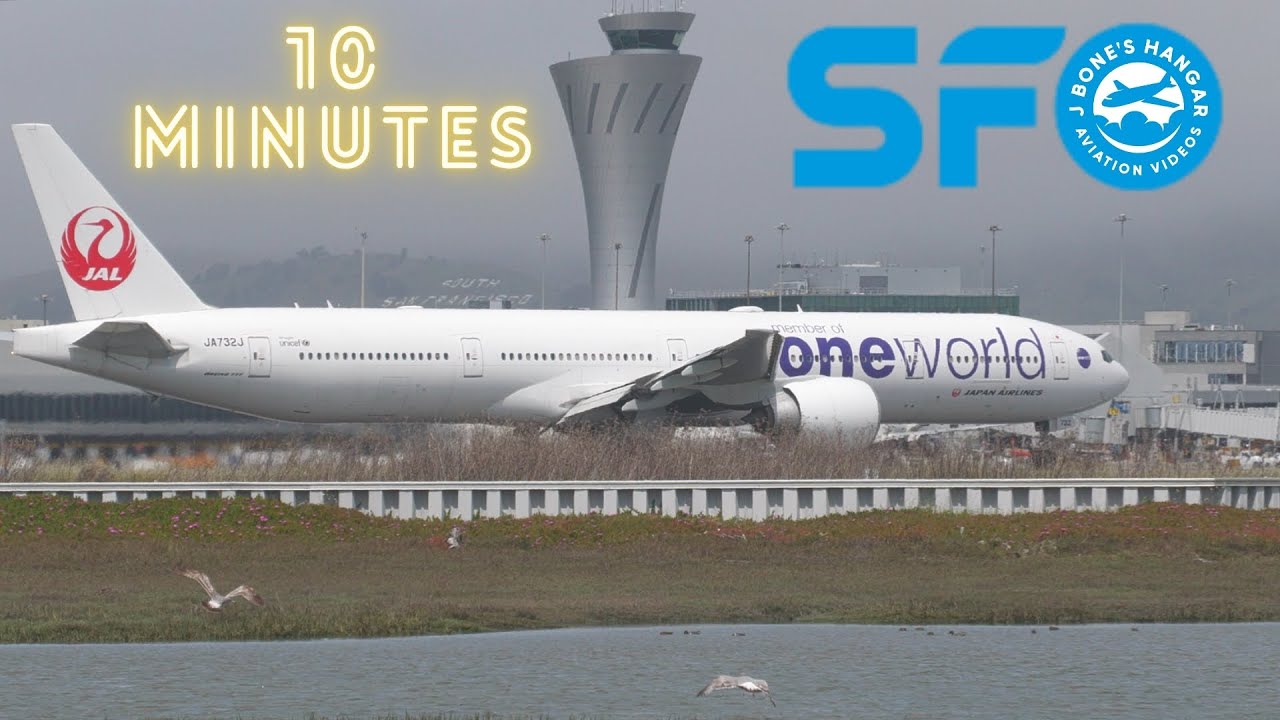 10 Minutes of Plane Spotting SFO San Francisco International Airport ...