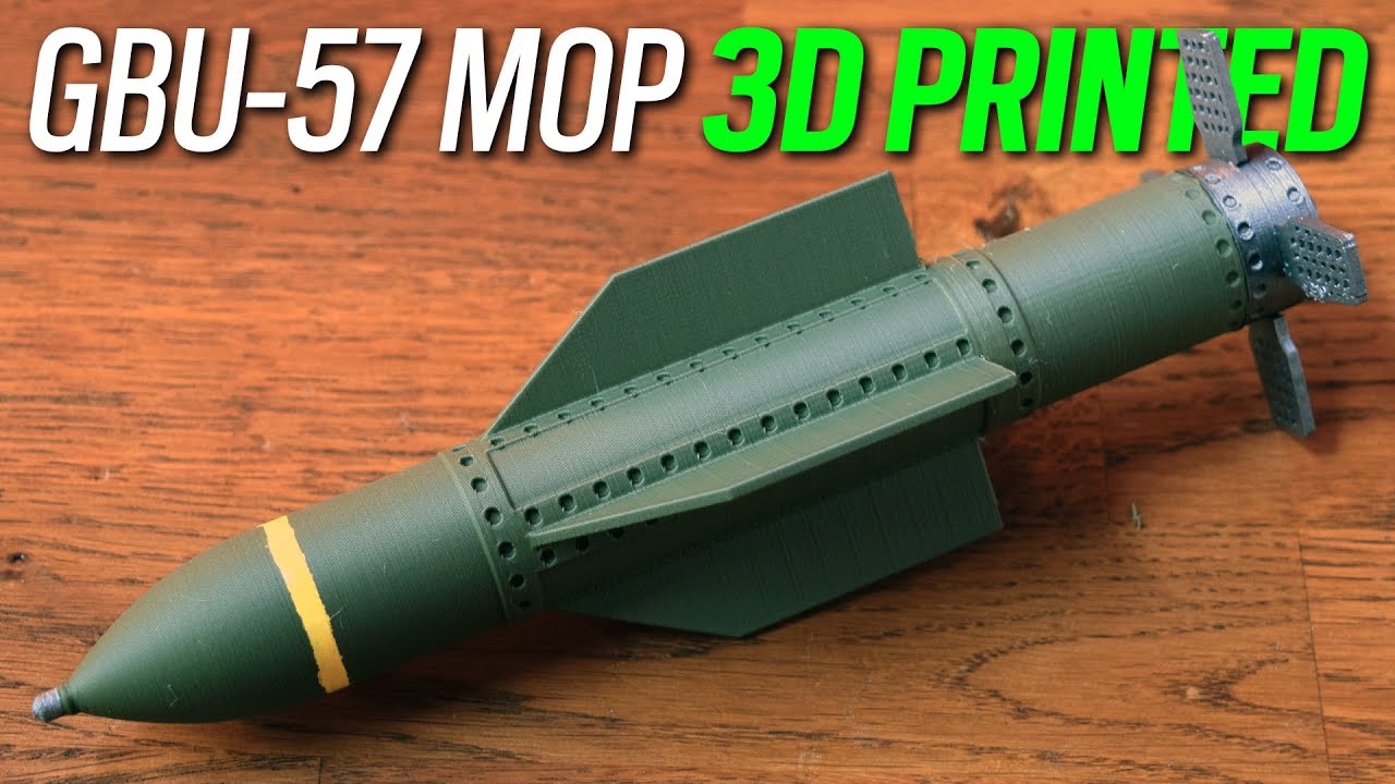 MOP GBU-57 Massive Ordnance Penetrator - 3D Printed Ideas - Best Free 3D Models - YouTube