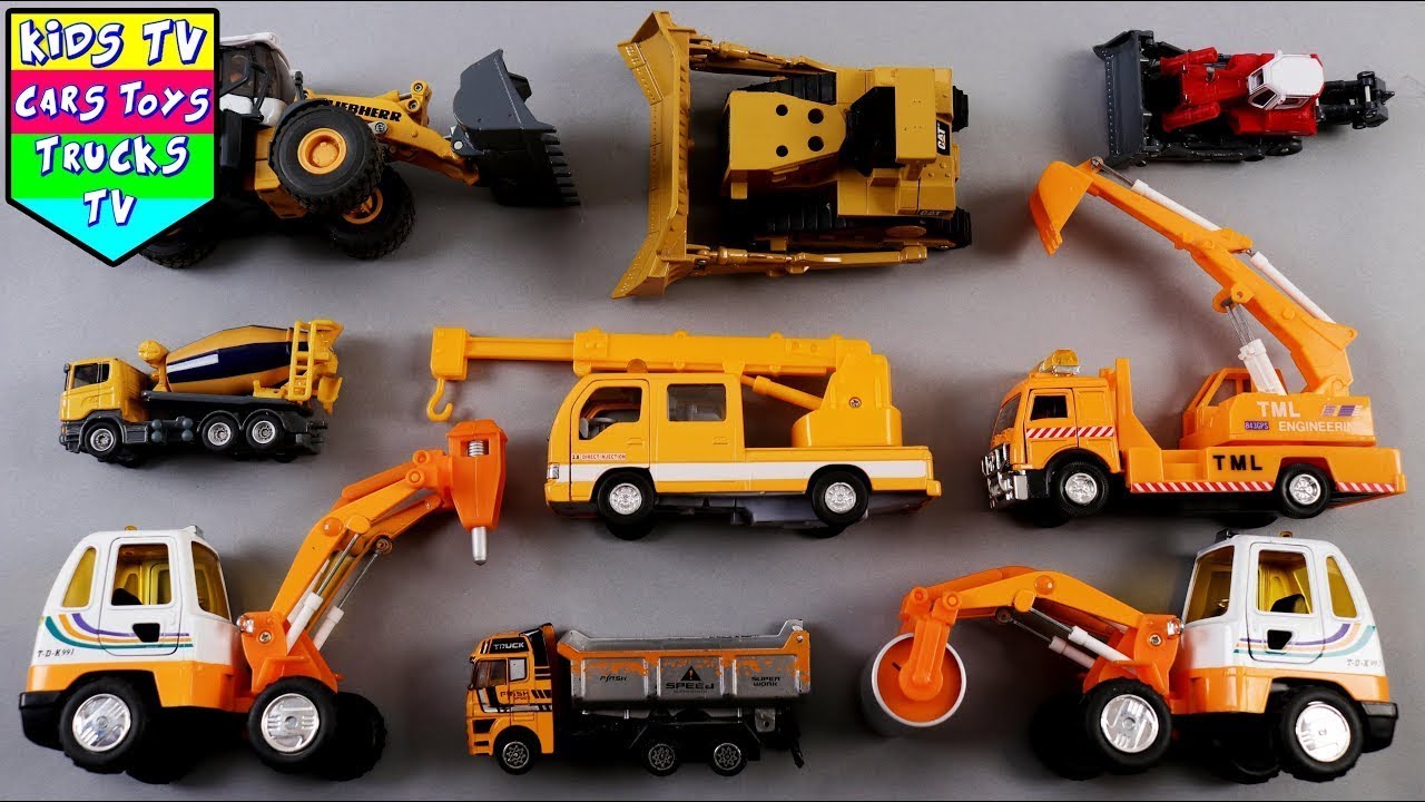Learn Names & Sounds of Construction Vehicles for Kids + More Fun Toys ...