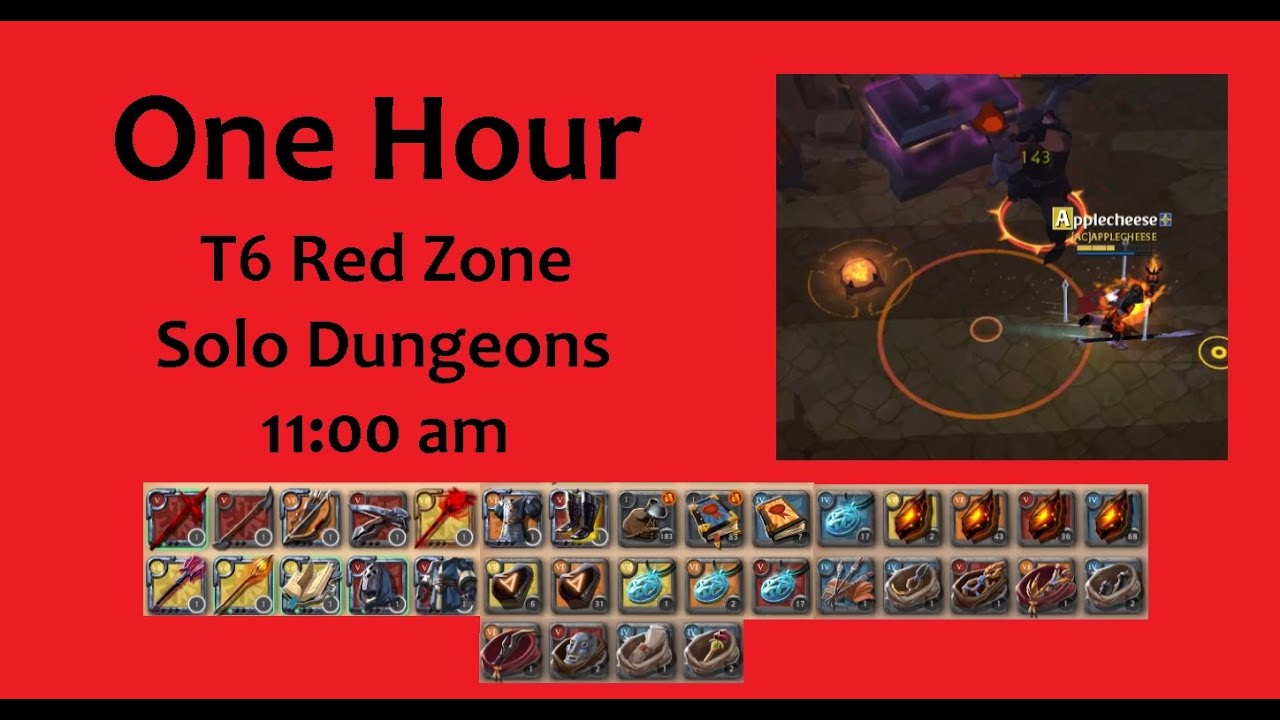 One Hour of Solo Dungeons T6 Red Zone - Albion Online - YouTube