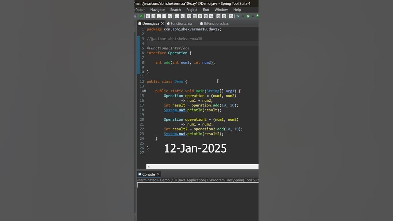 Day-12: BiFunction functional interface in Java #shorts #java - YouTube