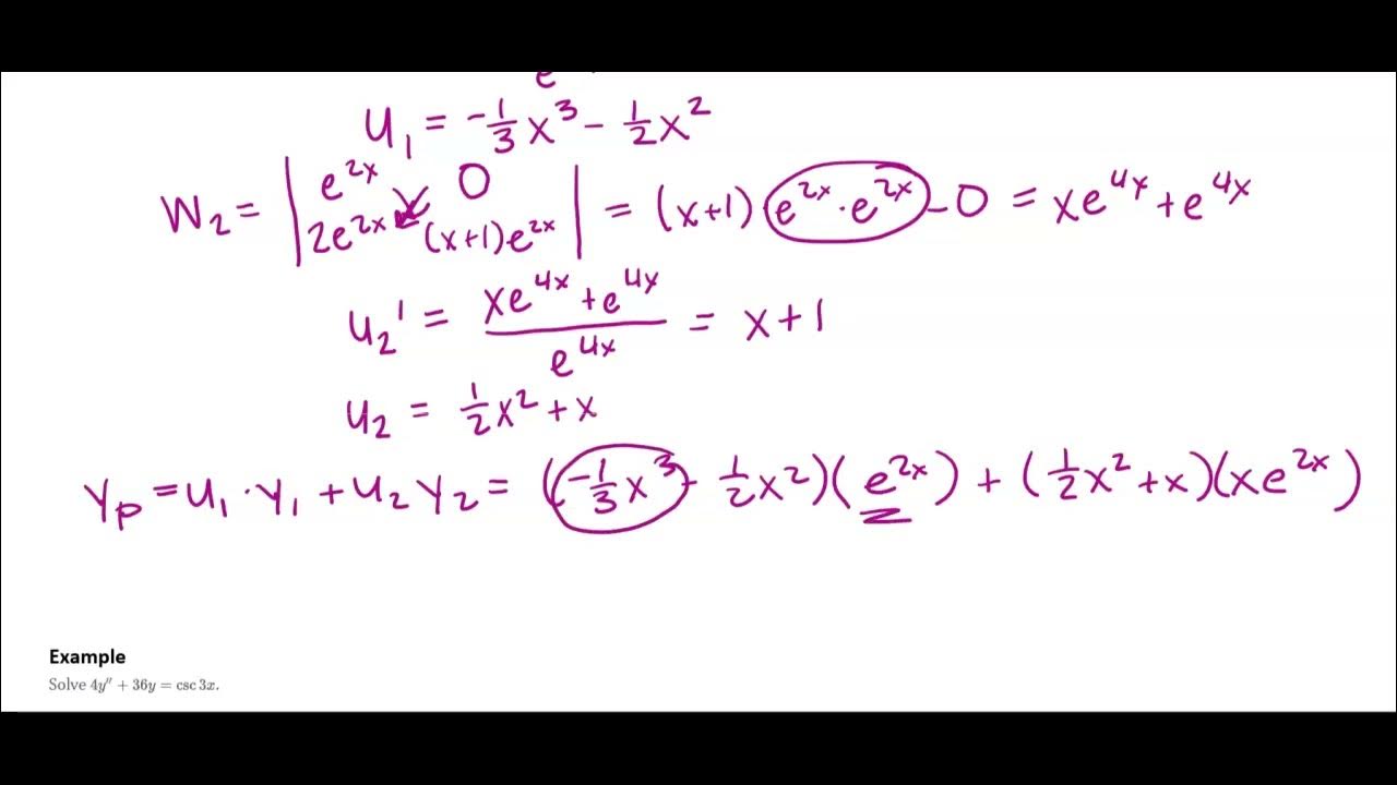 MATH 2320 - Variation of Parameters - YouTube