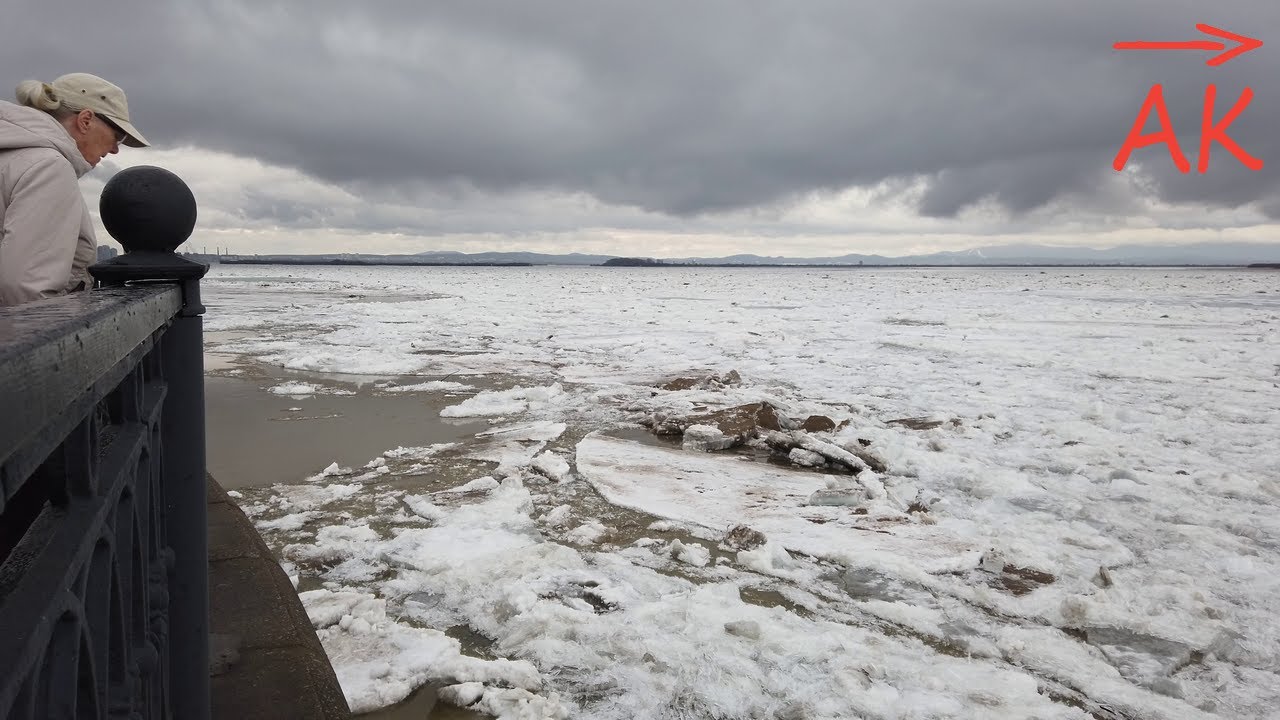 Ice Drift On The Amur River, April, 2025, Khabarovsk, Russia, 4k - YouTube