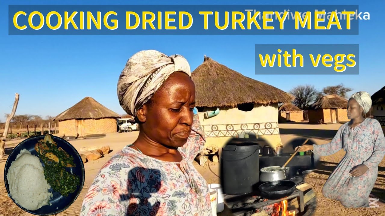 Zimbabwe Village life. Cooking Dried turkey meat with vegs. - YouTube