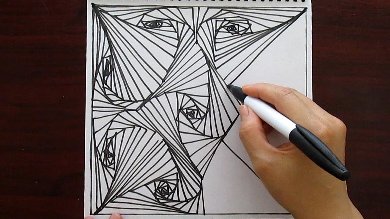 Relaxing Line Illusion Drawing 8 - YouTube