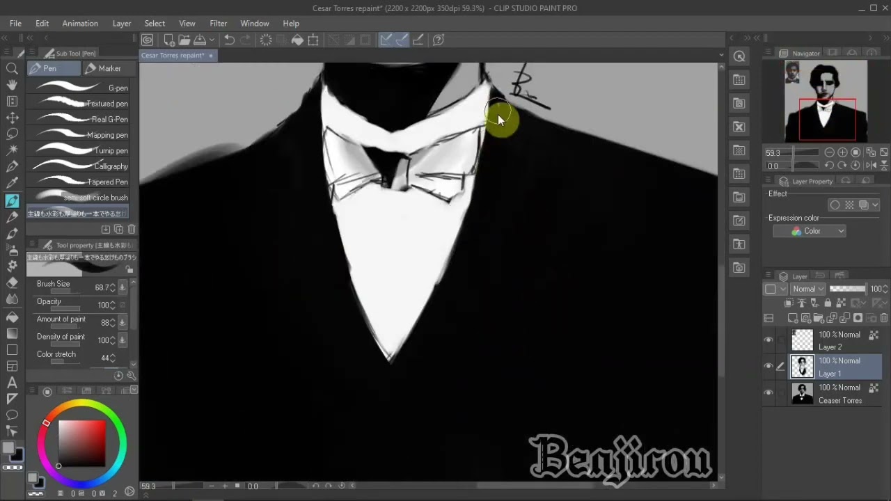 Repaint my first work of Cesar Torres | Speedpaint(?) | The Mandela ...