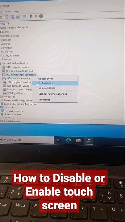 How to Disable or Enable touch Screen for laptop - YouTube