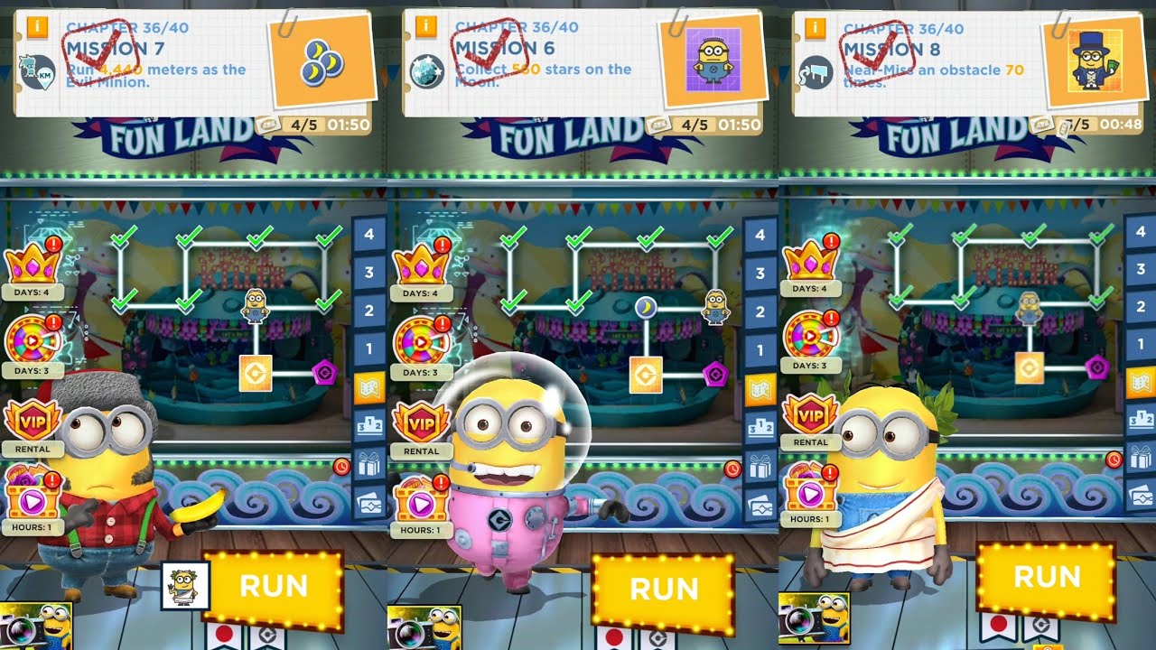 Minion Rush Lumberjack and Astronaut and Athenian minions run at ...