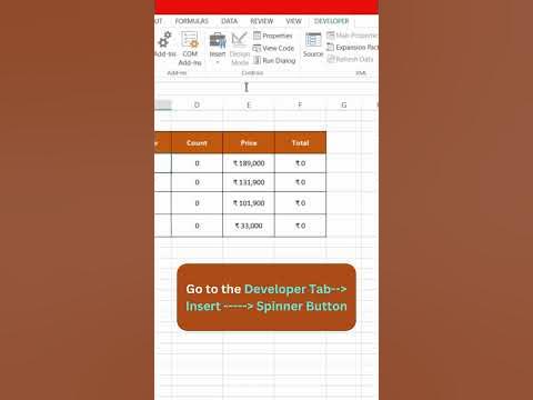 How to use Spinner in Excel sheet? #exceltech #excelformula #excelfunction #excellookup # ...