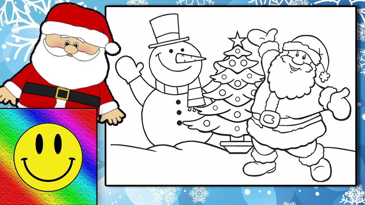 SANTA SNOWMAN CHRISTMAS Coloring🎄| Colouring For Kids - YouTube
