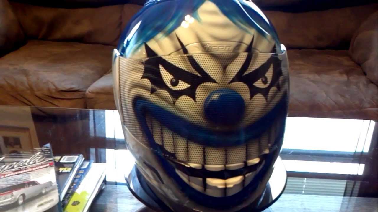 Custom Painted Blue Wicked Clown Helmet - YouTube