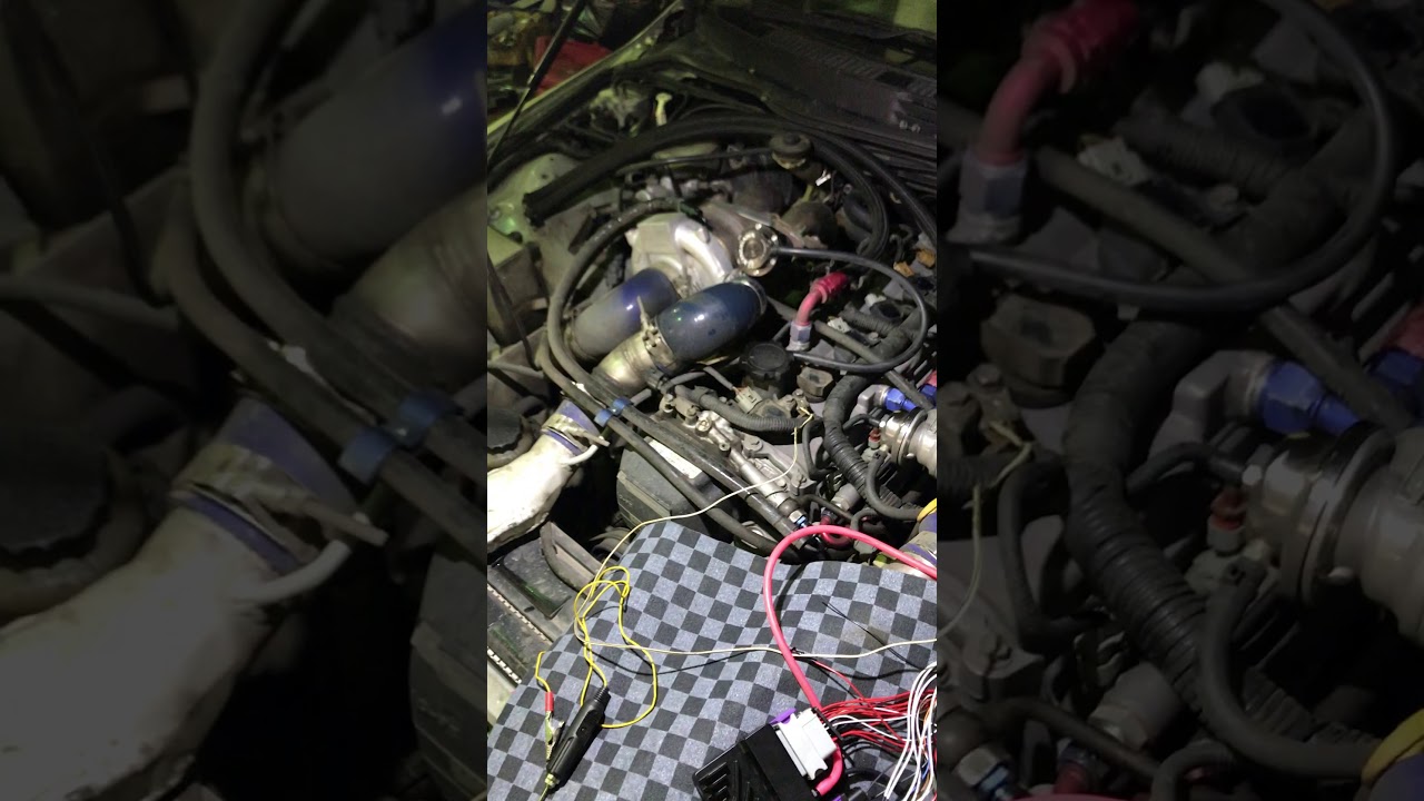 1g-fe beams turbo ecuMaster Black first start - YouTube