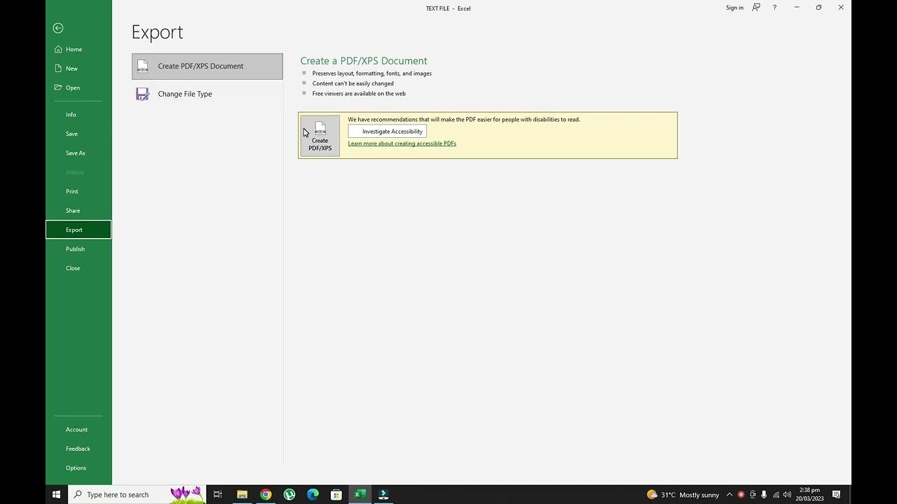 Advance Excel Course | Full Course | Class 72 - Export Excel Workbook In Different Formats - YouTube