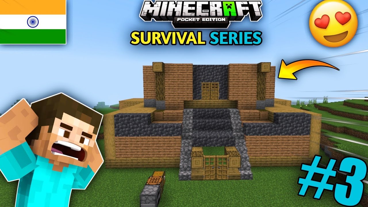 Minecraft pe Survival Series ep-3 | Minecraft 1.20 survival series ...