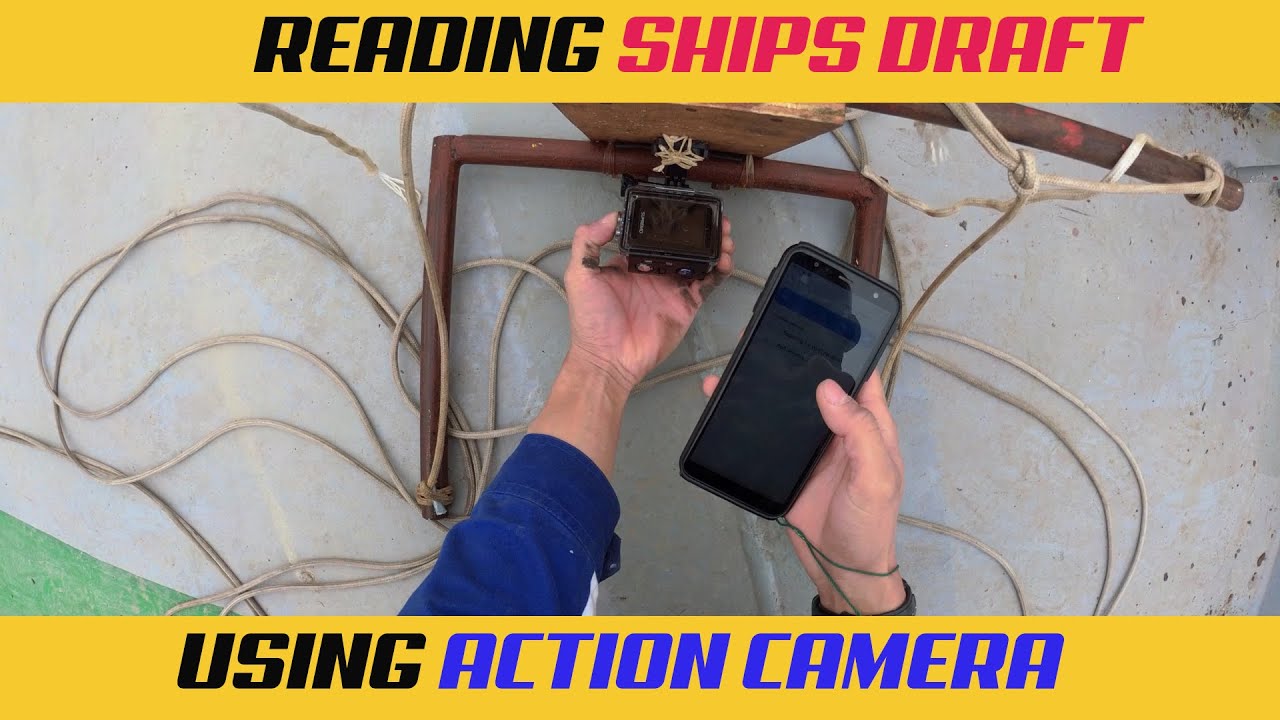Ships draft Reading using action camera - YouTube