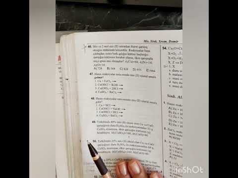2-ci hissə kimya test toplusu / Mis. Alınması. Xassələri. Birləşmələri / səh 65 / 32-54 əhatəli izah