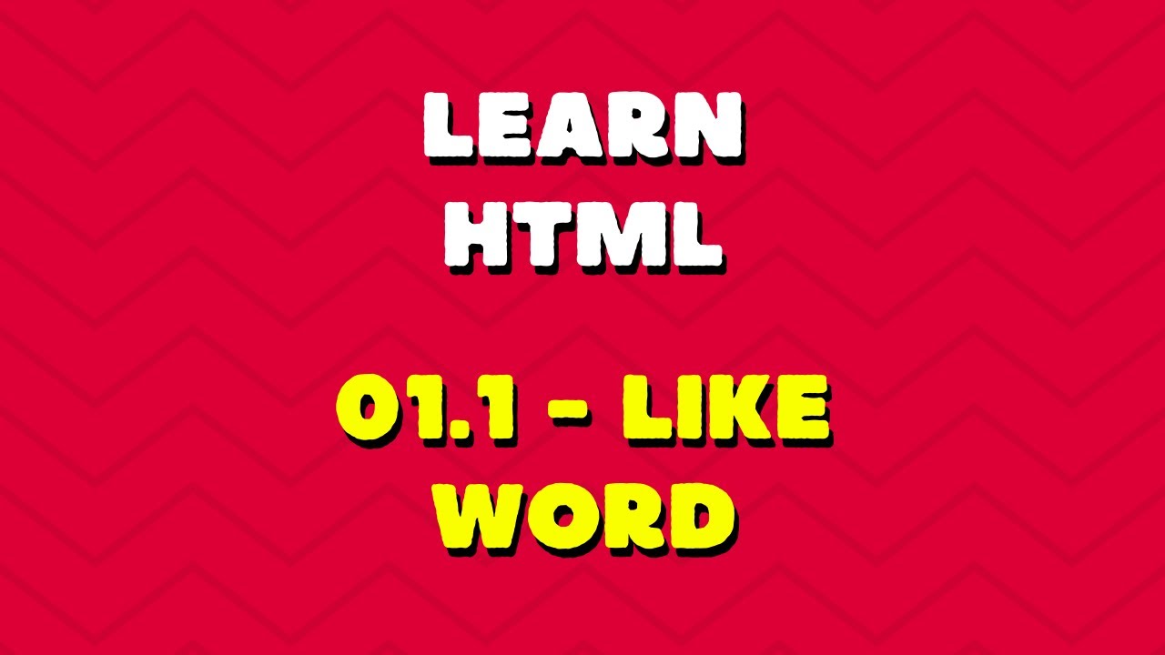 01.1 HTML interactive course - Like Word - YouTube