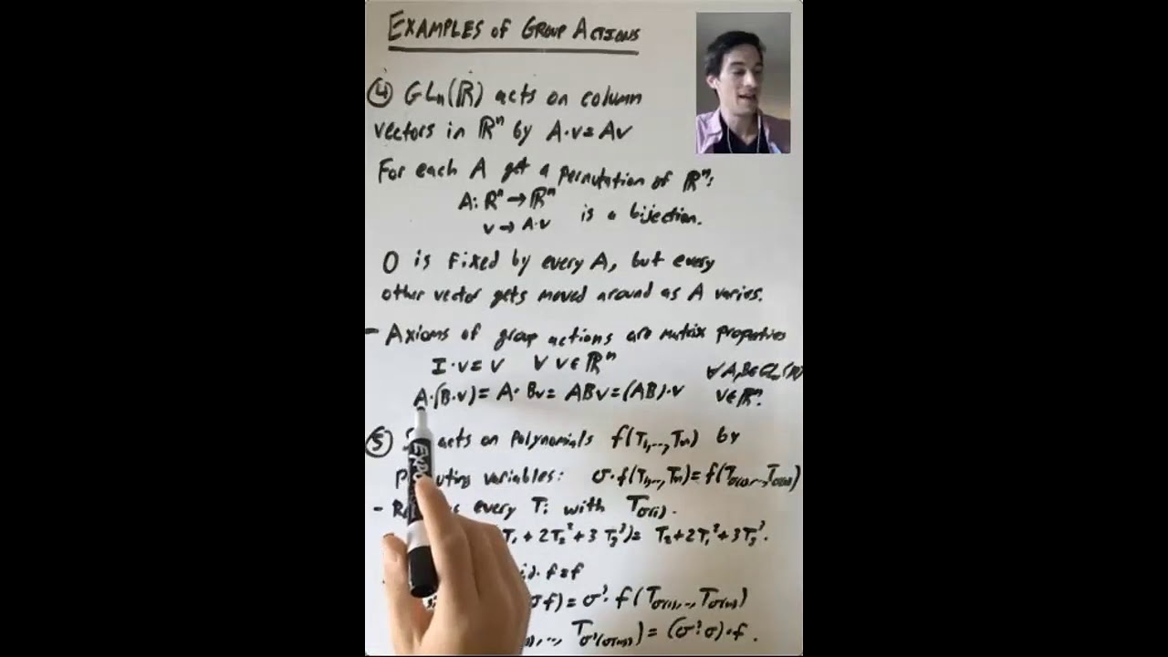 Examples of Group Actions (Algebra 1: Lecture 9 Video 3) - YouTube