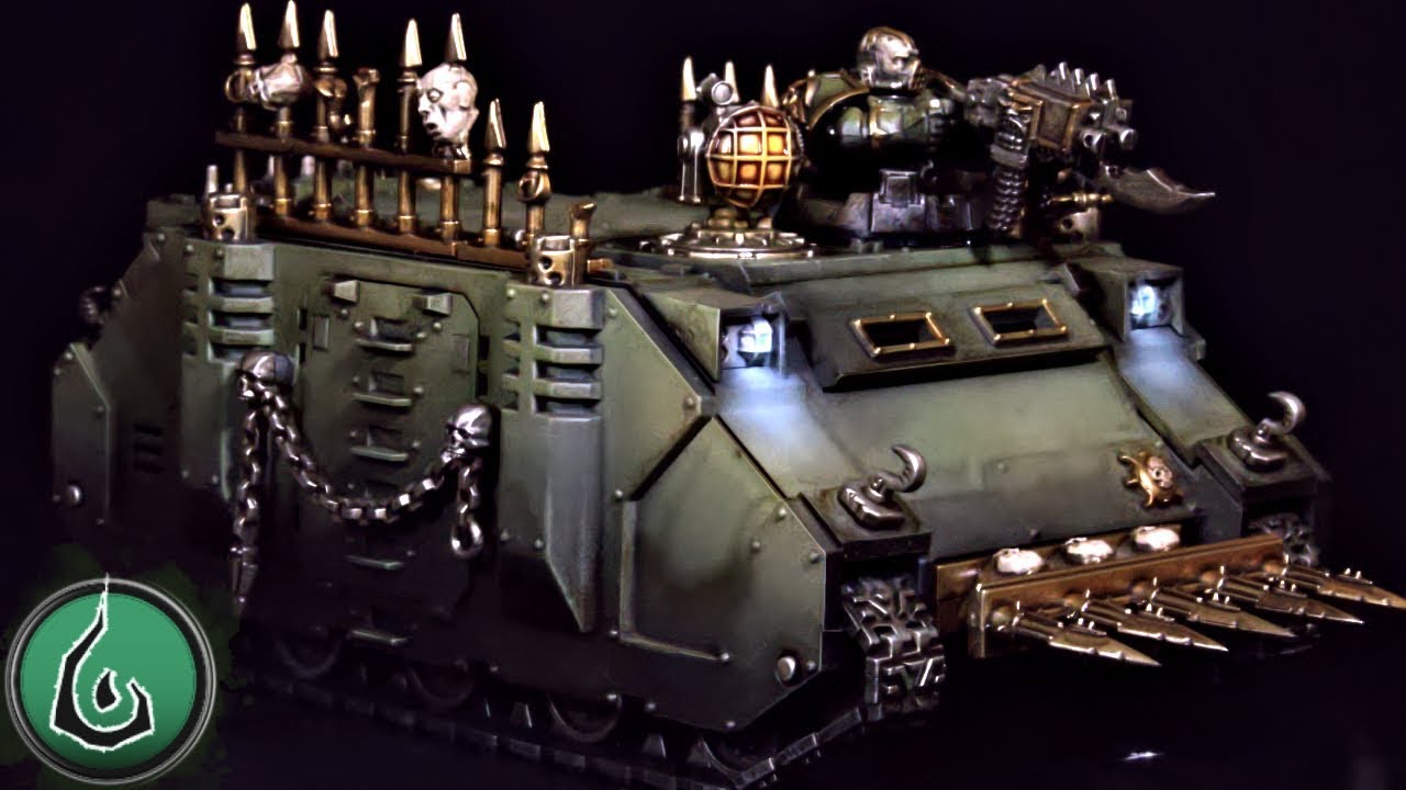 Painting Tutorial WH40K Death Guard Rhino Quick Scheme - YouTube