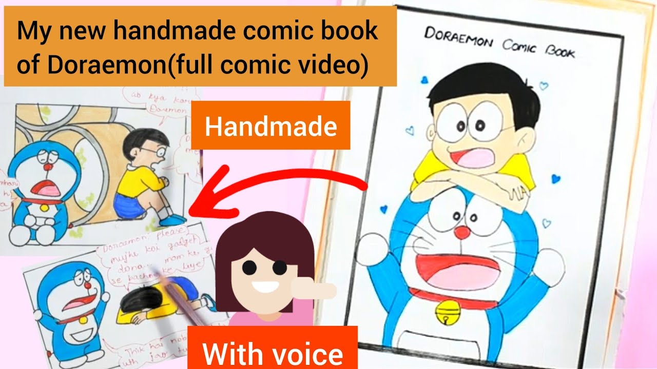 My new handmade comic book of doraemon , full story video with voice ...