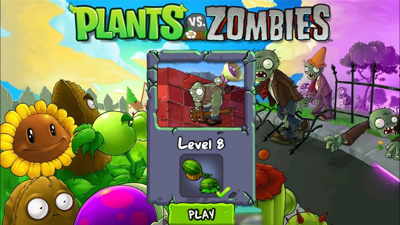 Pvz - Roof (LEVEL 8) - YouTube