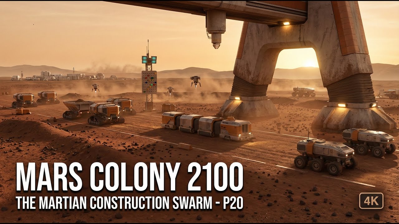 Martian Construction Swarm on Mars (4K) — Mars Colony 2100 • P20 | No ...