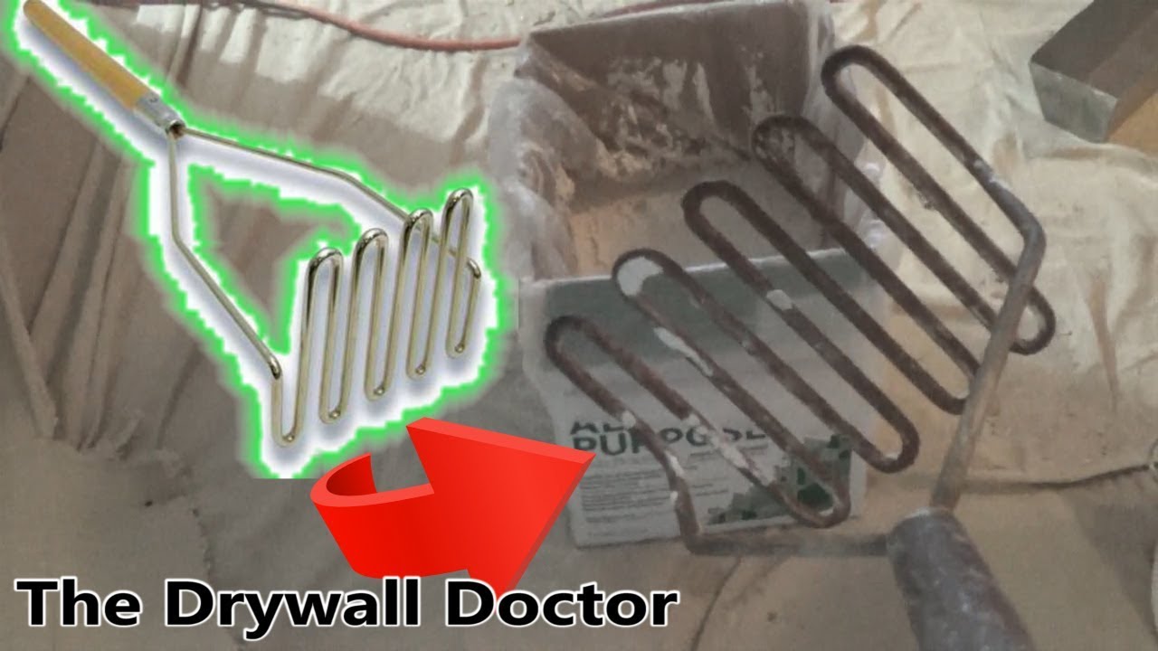 Useing a drywall hand mixer (stomper) - YouTube