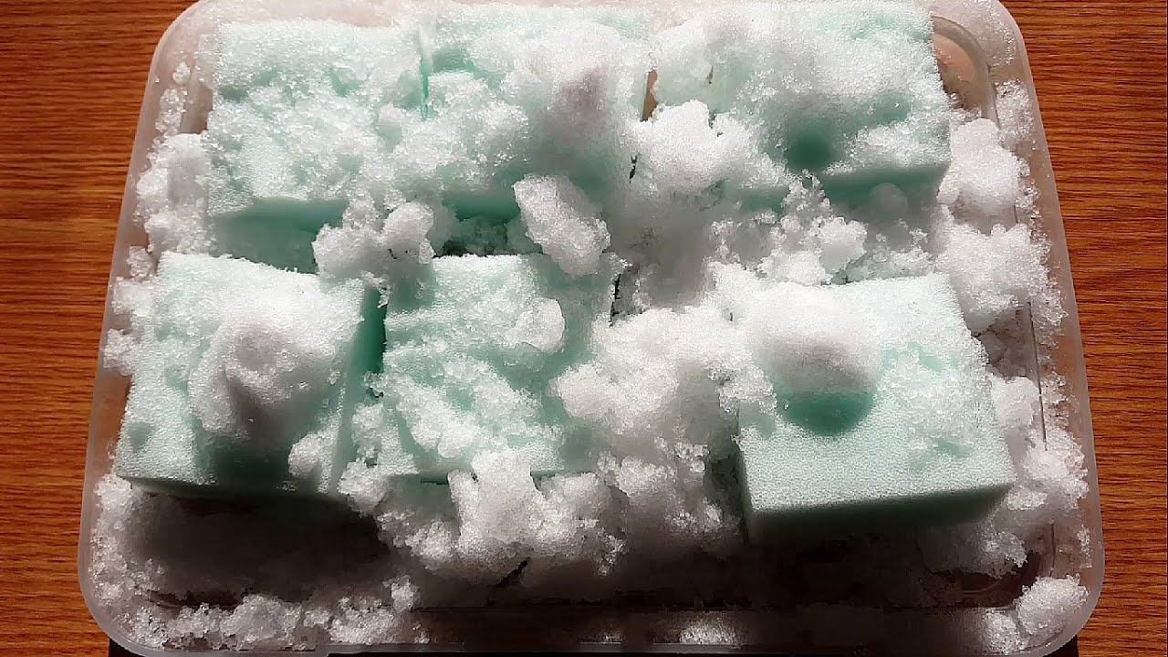 Frozen sponge bits with snow - ripping |WATCH IN HD| ig @asmr_by_ann ...