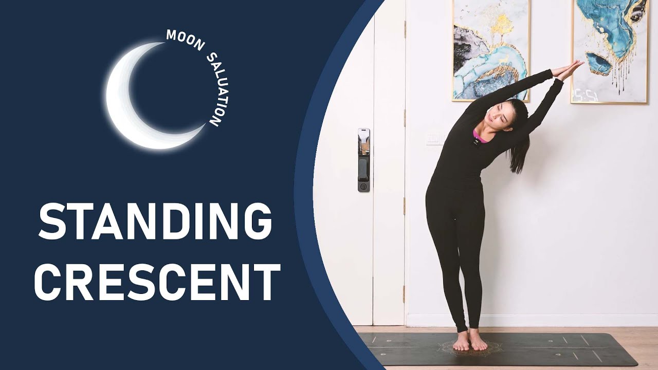 Moon Salutation - STANDING CRESCENT l Yoga For BEGINNERS - Yoga With ...