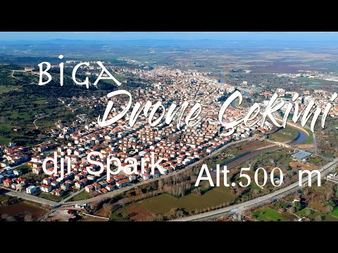 Biga'ya Drone ile yukardan bakalım (500m - DJI Spark) - YouTube