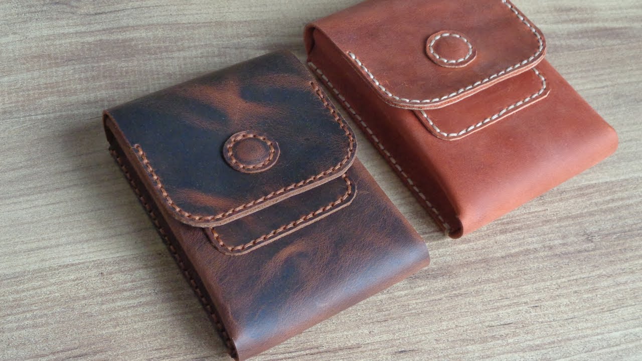 How to Make Leather Retro Style Small Belt Pouch Pattern - YouTube