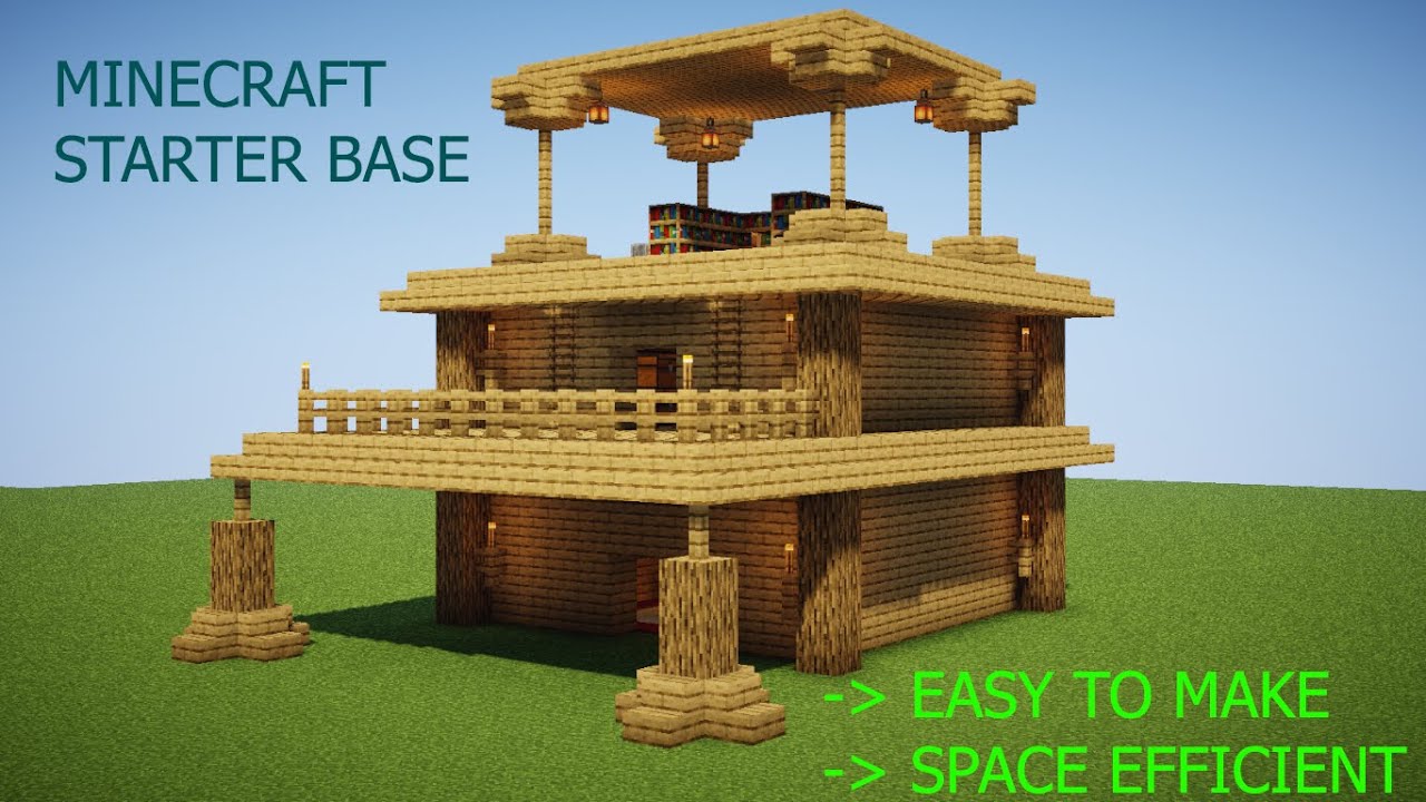 Easy Minecraft starter base!🔥 ️#minecraftbuild #minecraft #easybuild ...